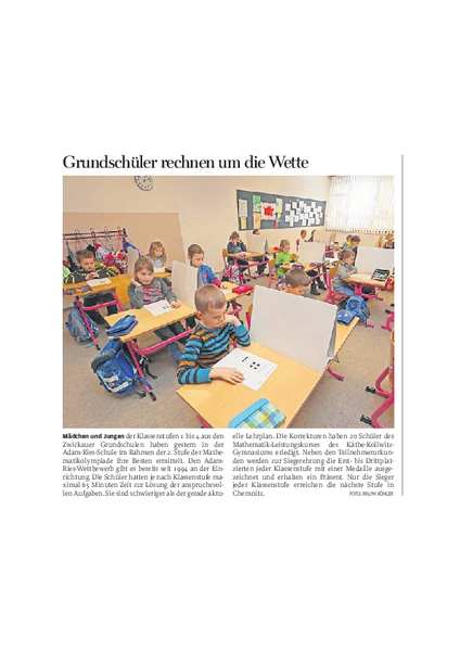 Adam-Ries-Wettbewerb | Adam-Ries-Schule, Die Grundschule in Neuplanitz