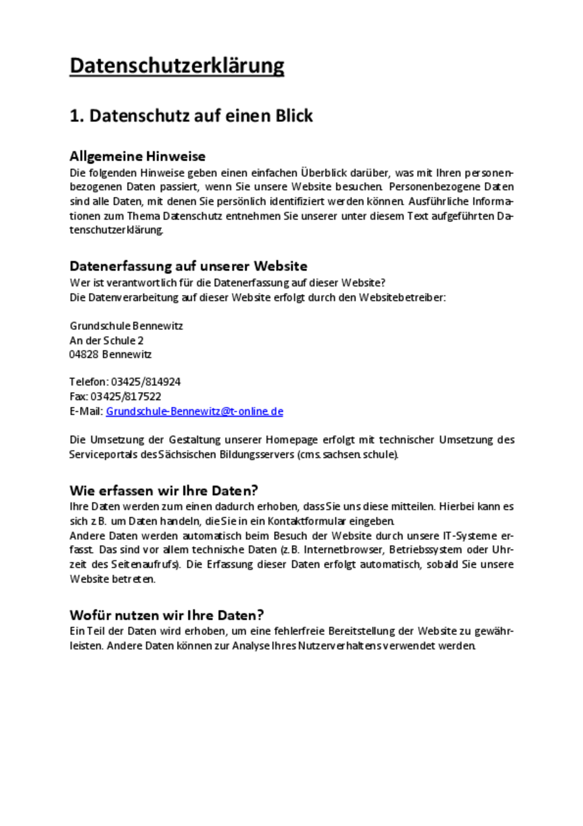 Datenschutzerklärung