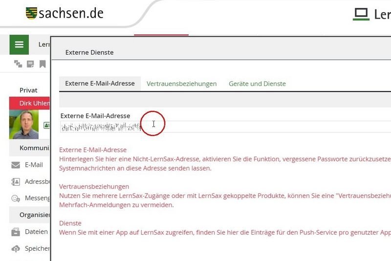 ms-oschatz: LernSax-Anleitung: Einrichten der E-Mail-Benachrichtigung