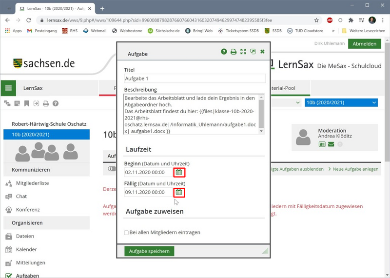 ms-oschatz: LernSax-Anleitung: Aufgaben erstellen und verteilen